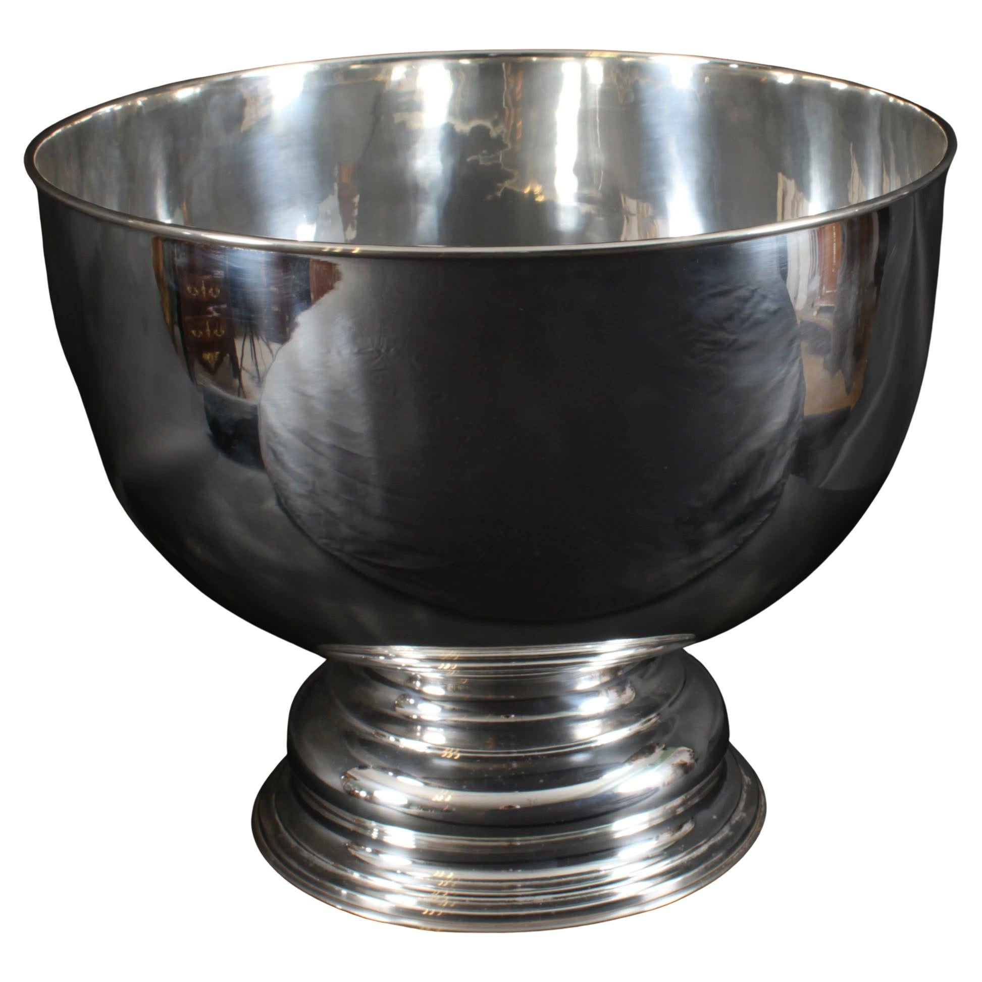 Mid-20th Century Silvered French Champagne Cooler Bowl at 1stDibs