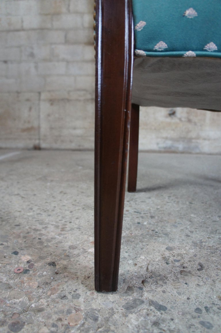 Vintage Art Deco Style Mahogany Channel Back Arm Chair Barrel Library ...