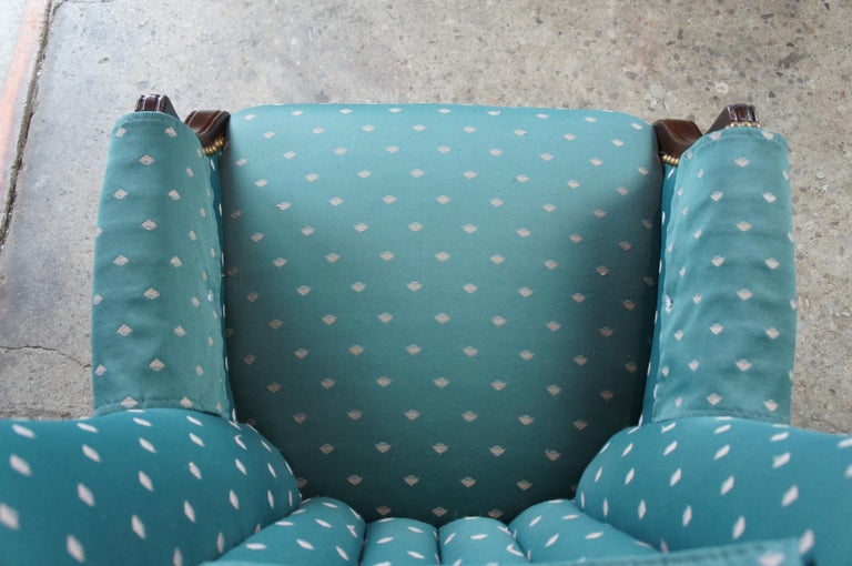 Vintage Art Deco Style Mahogany Channel Back Arm Chair Barrel Library ...