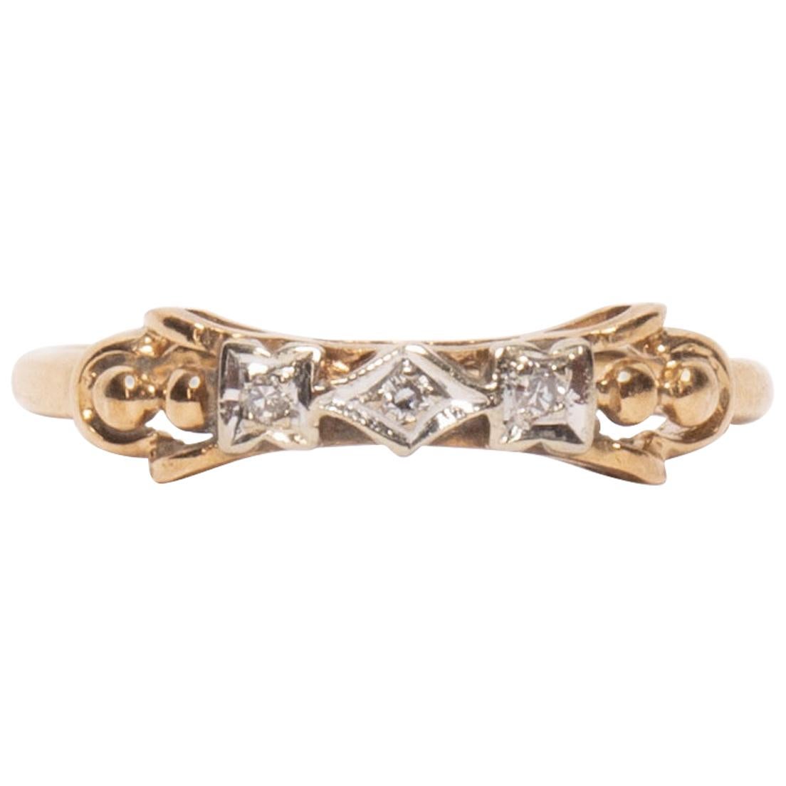 Vintage Contour Wedding Band - For Sale on 1stDibs