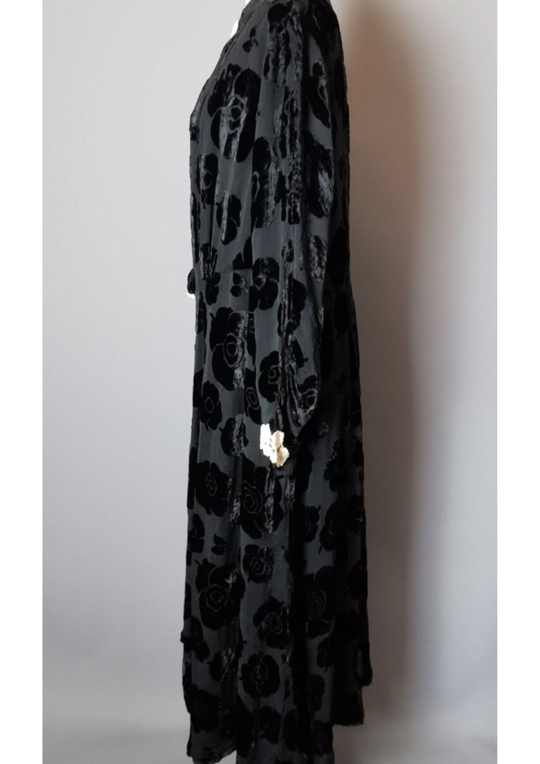 Vintage Art Deco velvet devore dress, drop waisted For Sale at 1stDibs