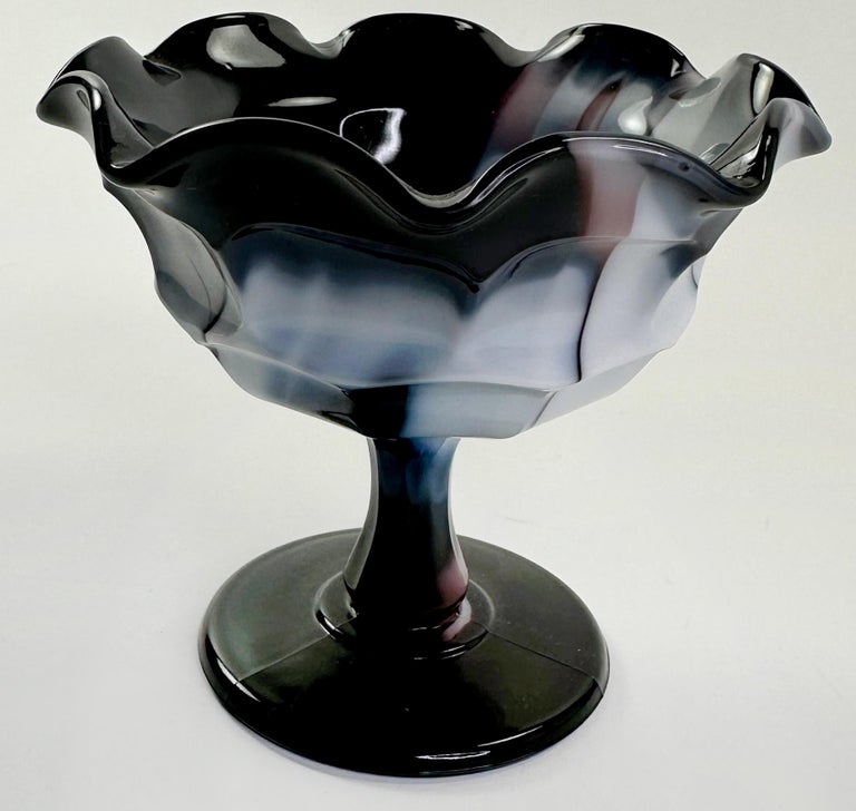 Vintage Art Deco Westmoreland Art Slag Glass Purple and White Dish For ...