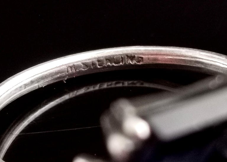 Vintage Art Deco Zodiac intaglio ring, sterling silver, Taurus at 1stDibs