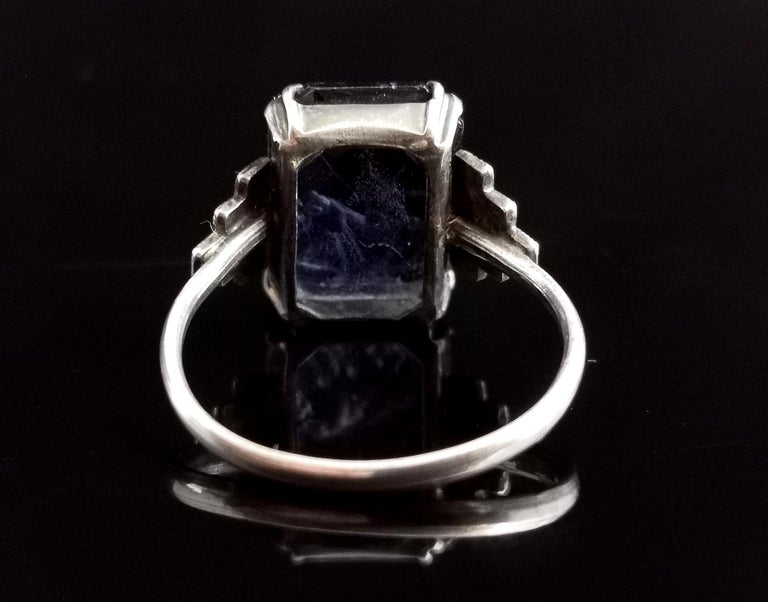 Vintage Art Deco Zodiac intaglio ring, sterling silver, Taurus at 1stDibs