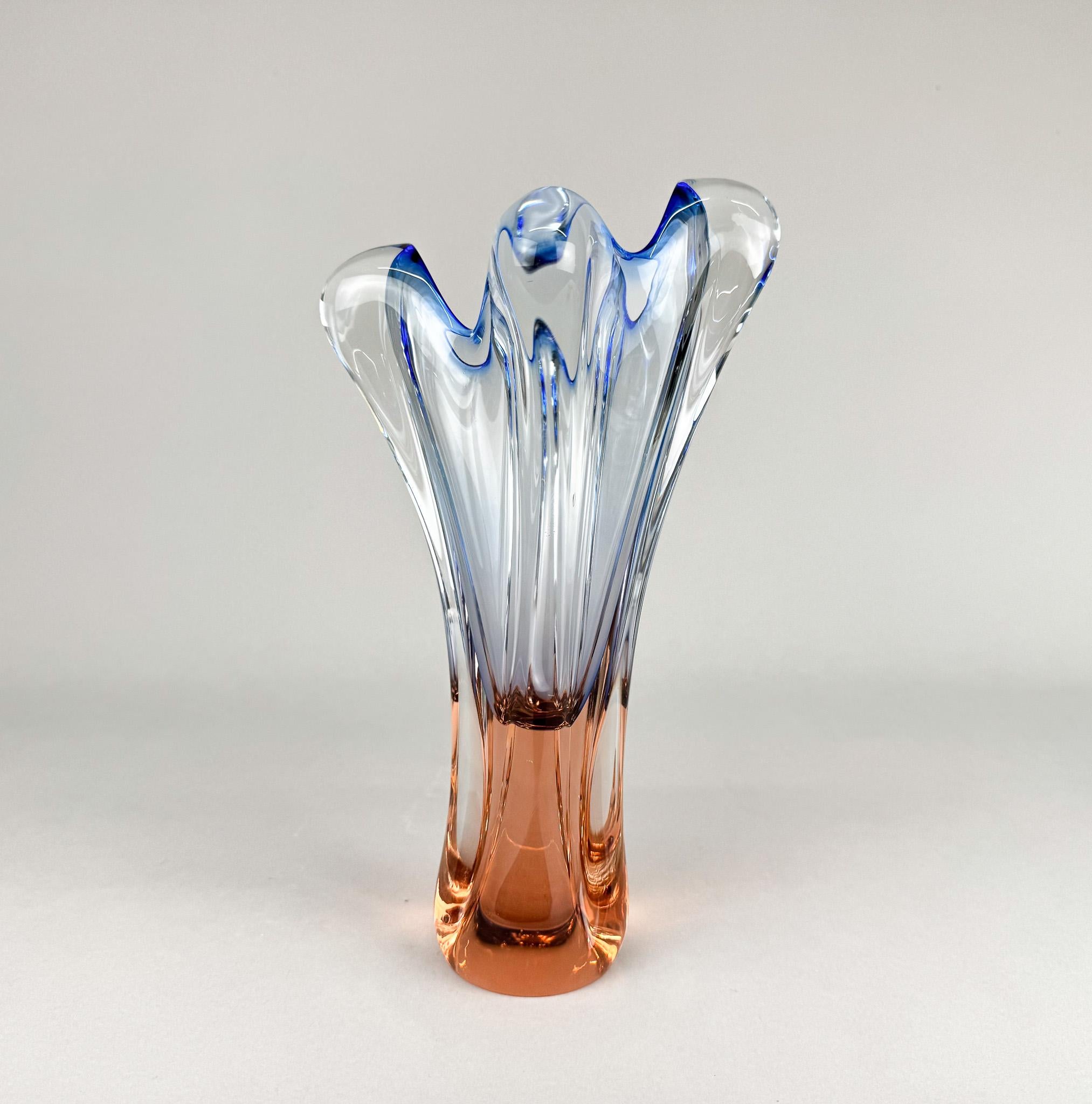 Vintage Art Glass Vase by Glass Designer Josef Hospodka, 1960's For ...