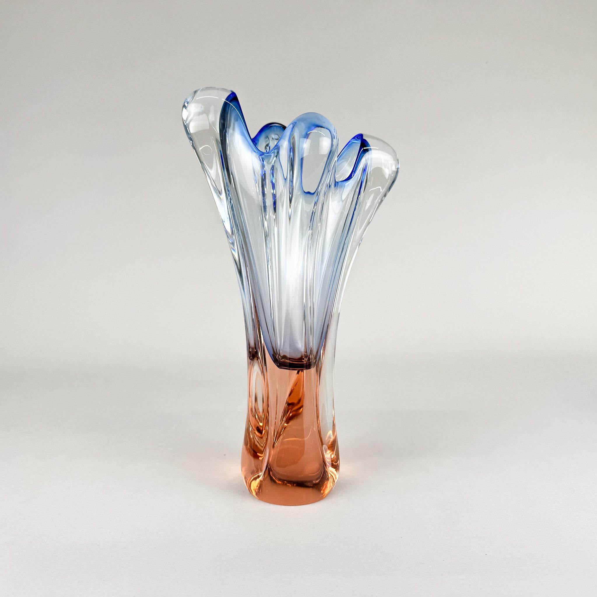 Vintage Art Glass Vase by Glass Designer Josef Hospodka, 1960's For ...