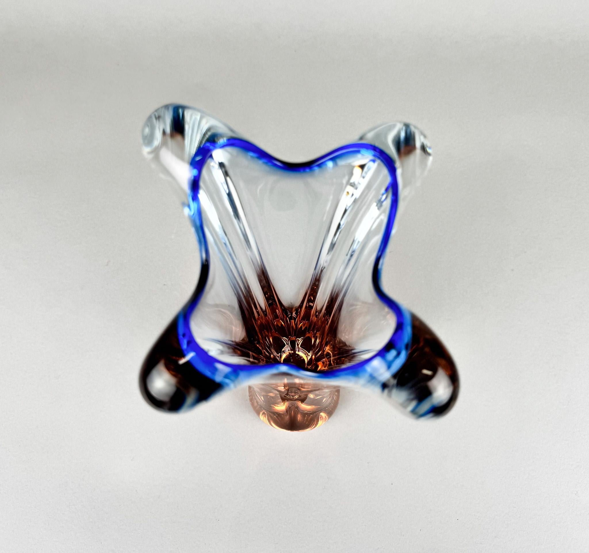 Vintage Art Glass Vase by Glass Designer Josef Hospodka, 1960's For ...