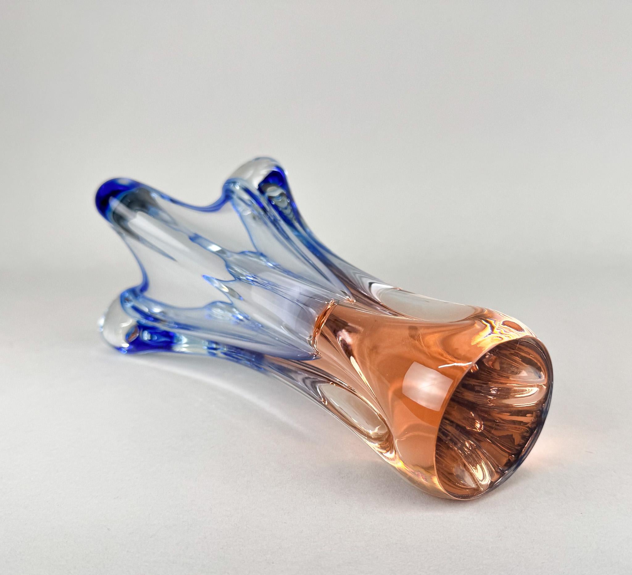 Vintage Art Glass Vase by Glass Designer Josef Hospodka, 1960's For ...