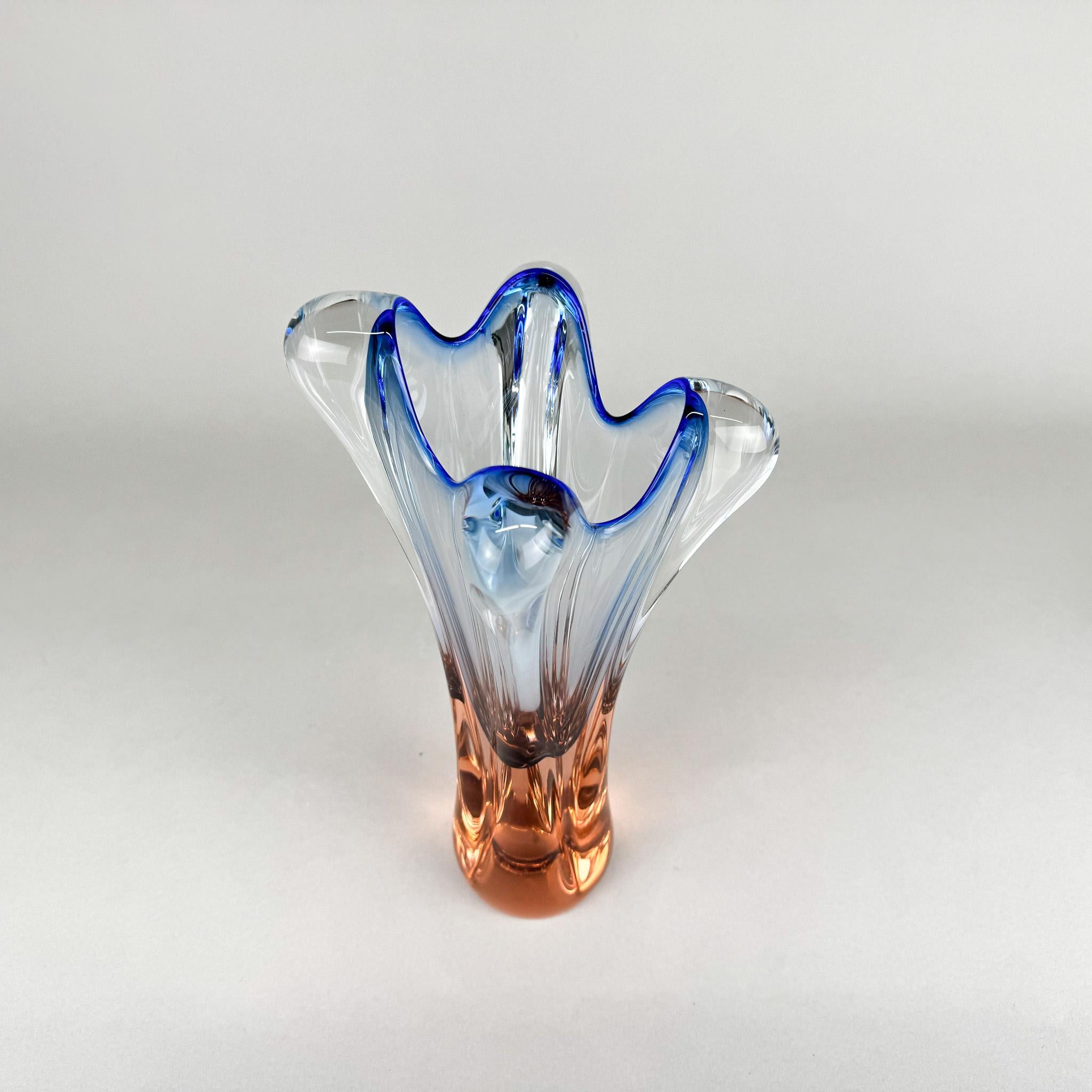 Vintage Art Glass Vase by Glass Designer Josef Hospodka, 1960's For ...