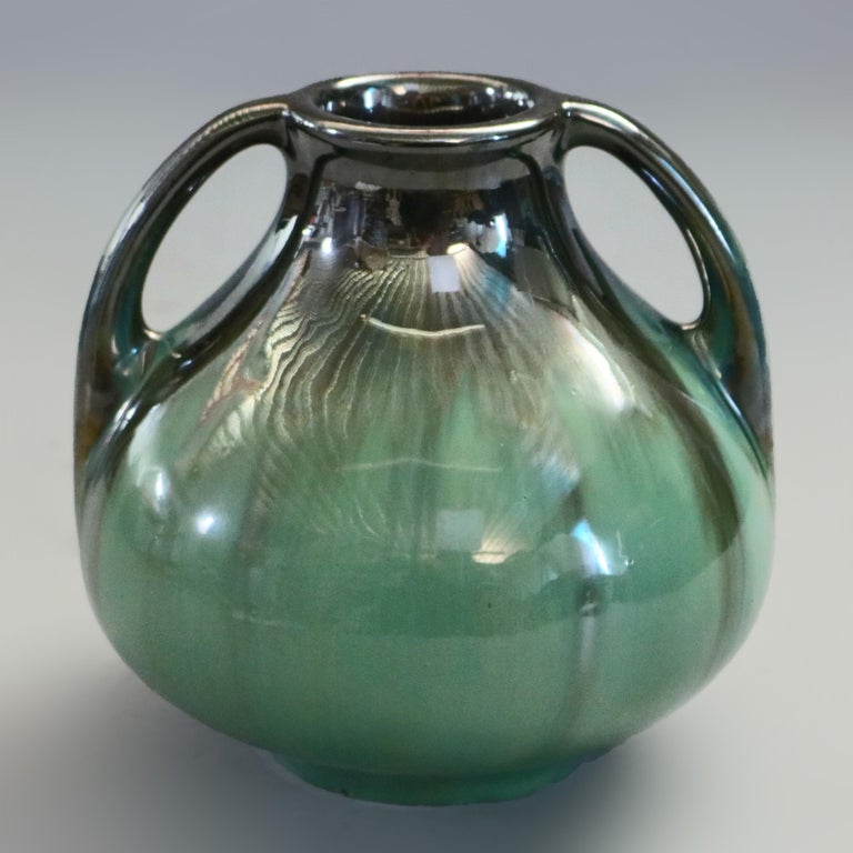Vintage Art Pottery Mirrored Glaze Gourd Form Vase by Fulper, 20th ...