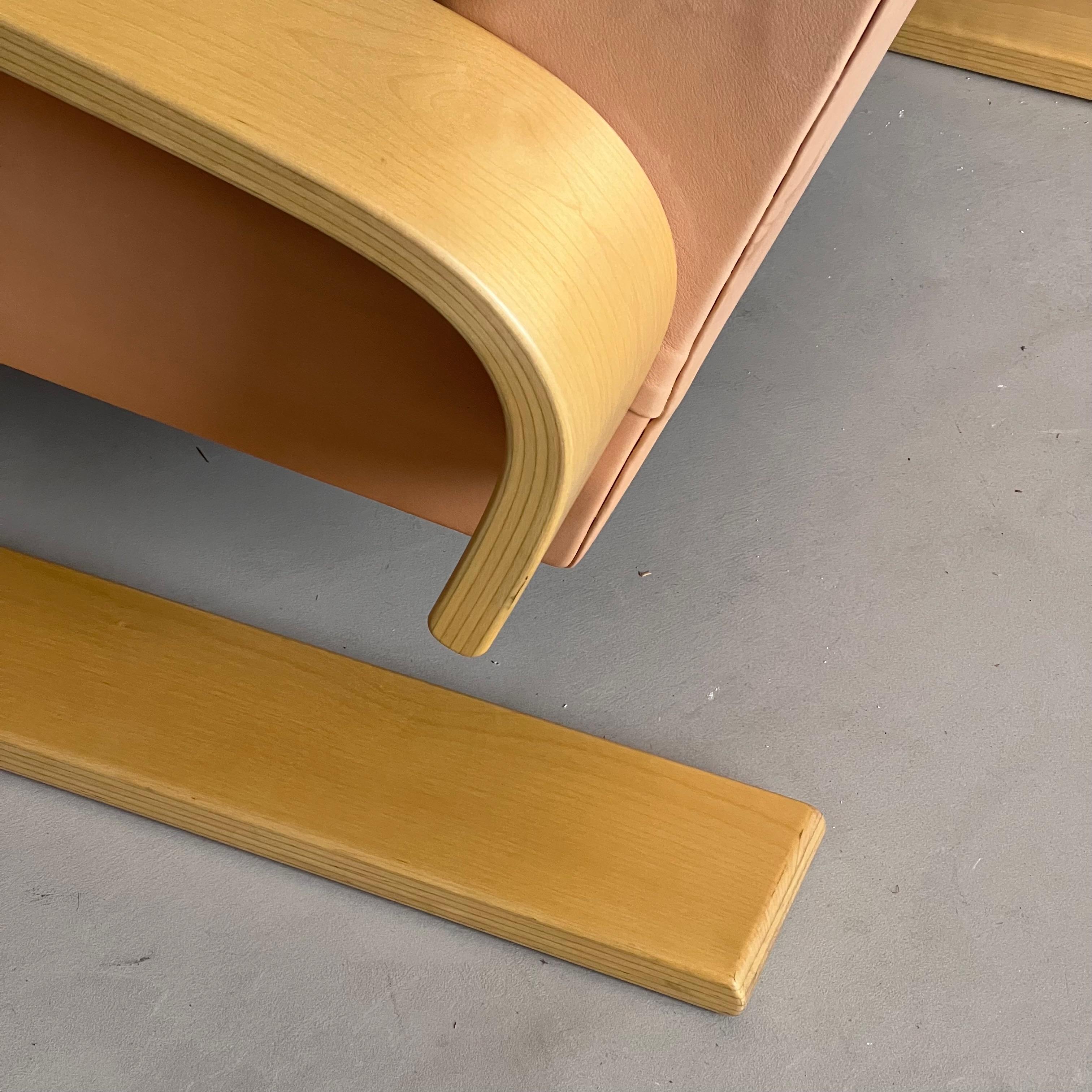 Vintage Artek 400 "Tank" Armchair by Alvar Aalto in Salmon Leather ...