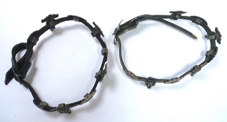 Vintage Arthur Goldstein Sterling Silver and Black, Green Leather Boot ...