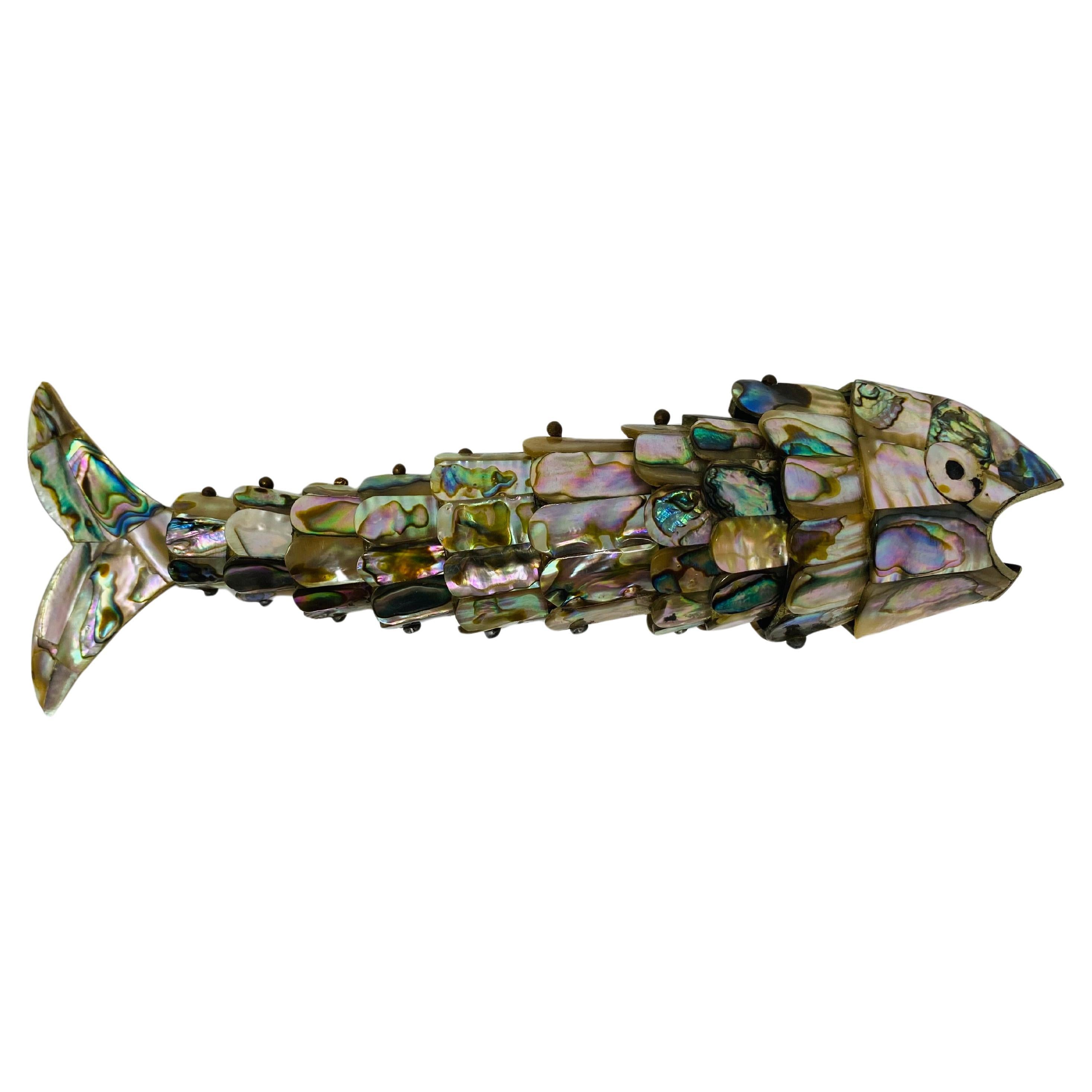 Vintage Articulated Abalone Shell Fish Sculpture/ Bottle Opener by Los ...