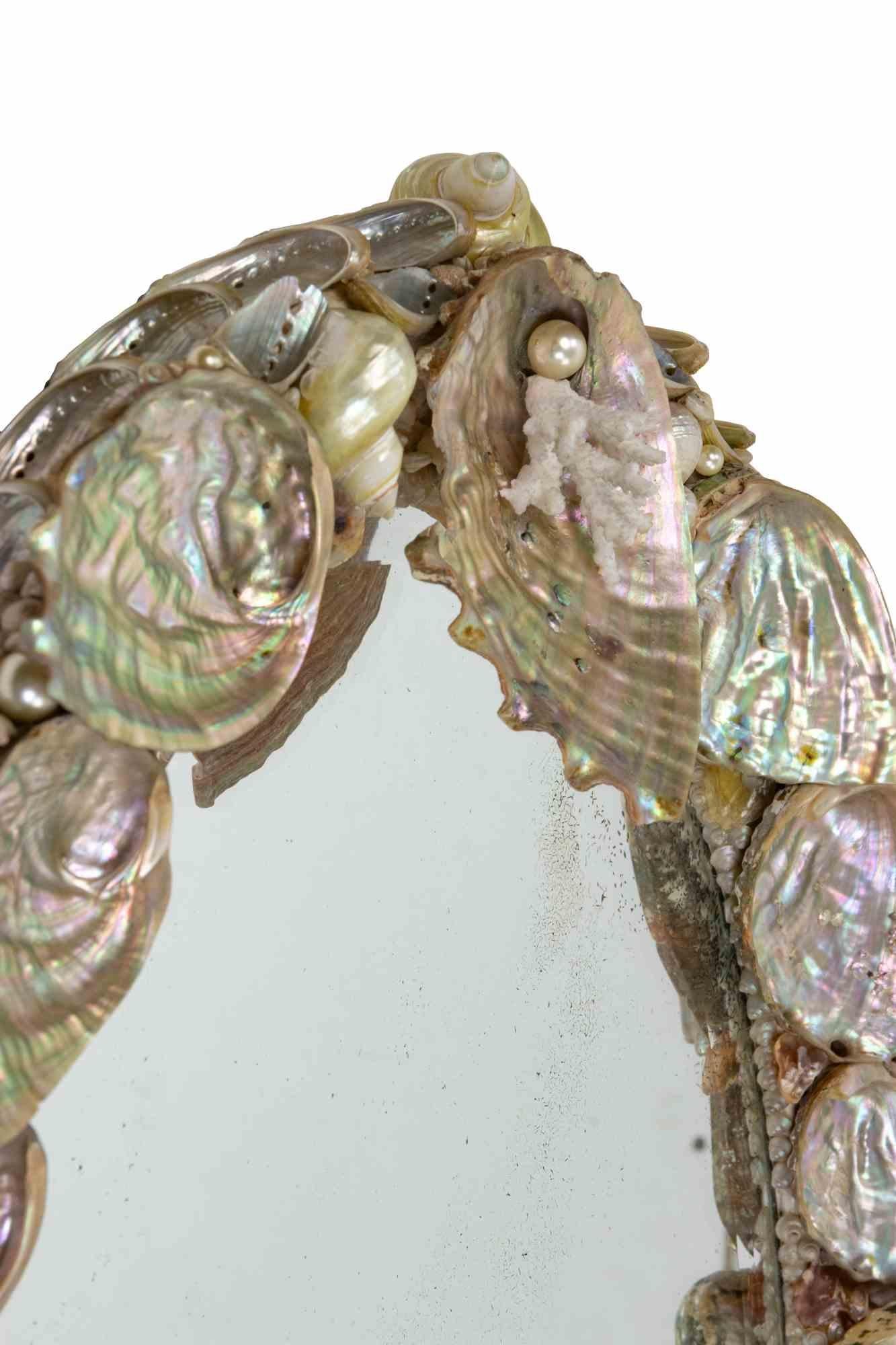 Vintage Artisanal Mirror with Shells, 1970s For Sale at 1stDibs