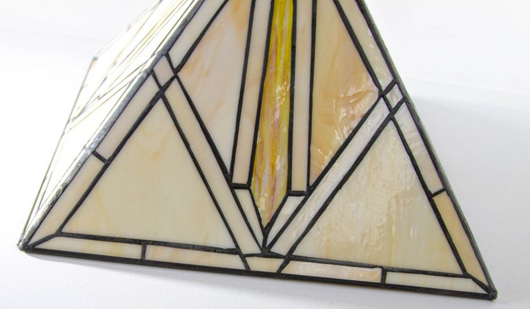 Vintage Arts and Crafts Mission Frank Lloyd Wright Style Stained Glass ...
