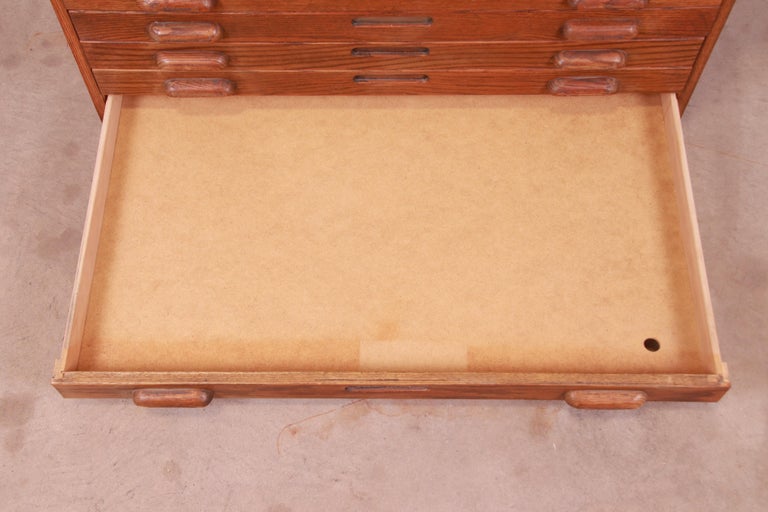 Vintage Arts and Crafts Oak Architect's Blueprint Flat File Cabinet by ...