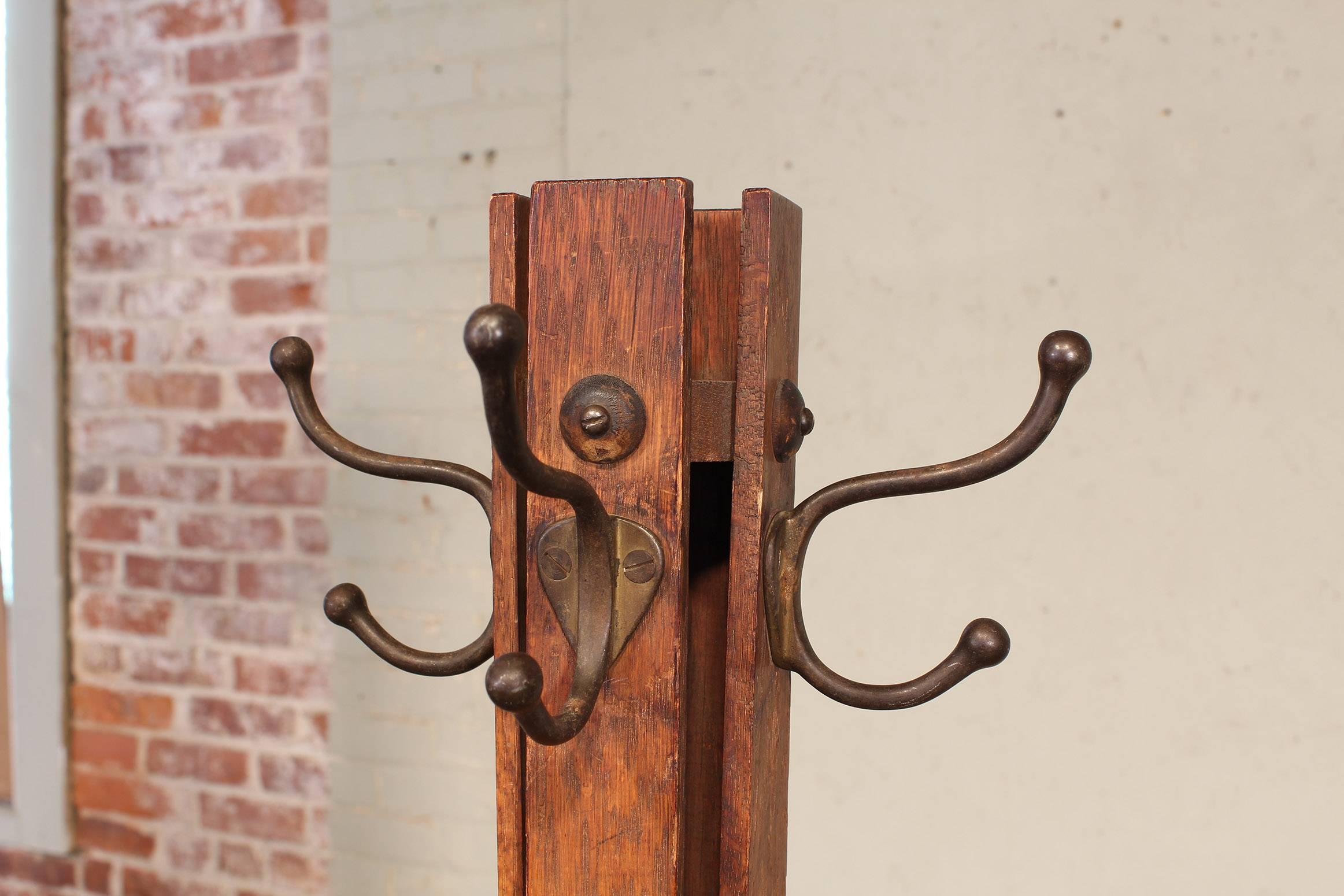 Vintage Arts and Crafts Style Wooden Coat Rack or Stand at 1stDibs ...