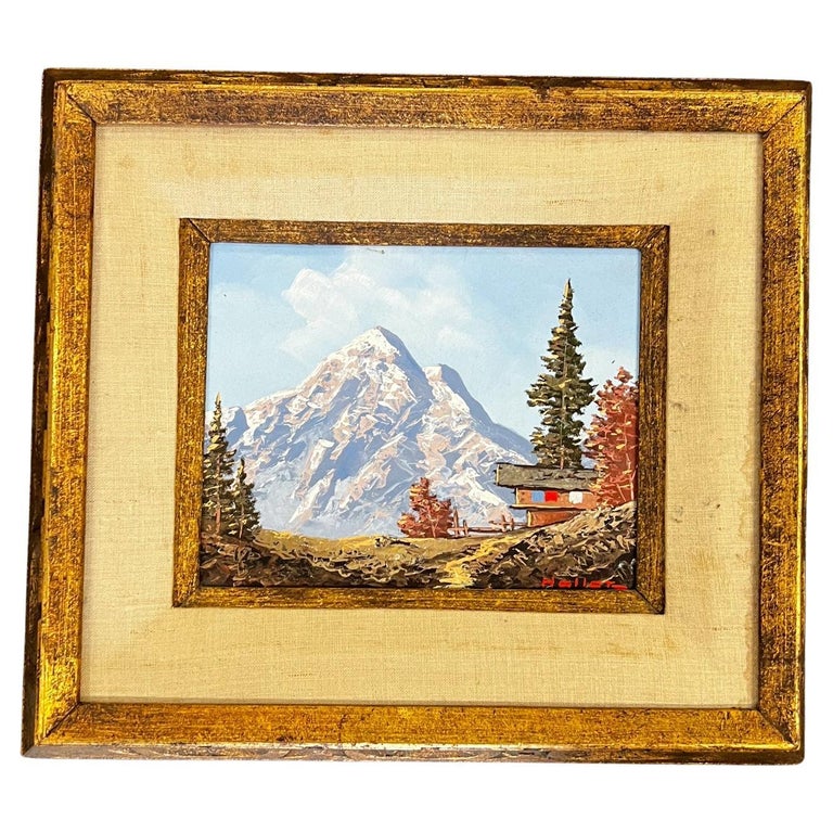 Vintage Artwork Impressionist Landscape Oil Painting Signed For Sale at ...