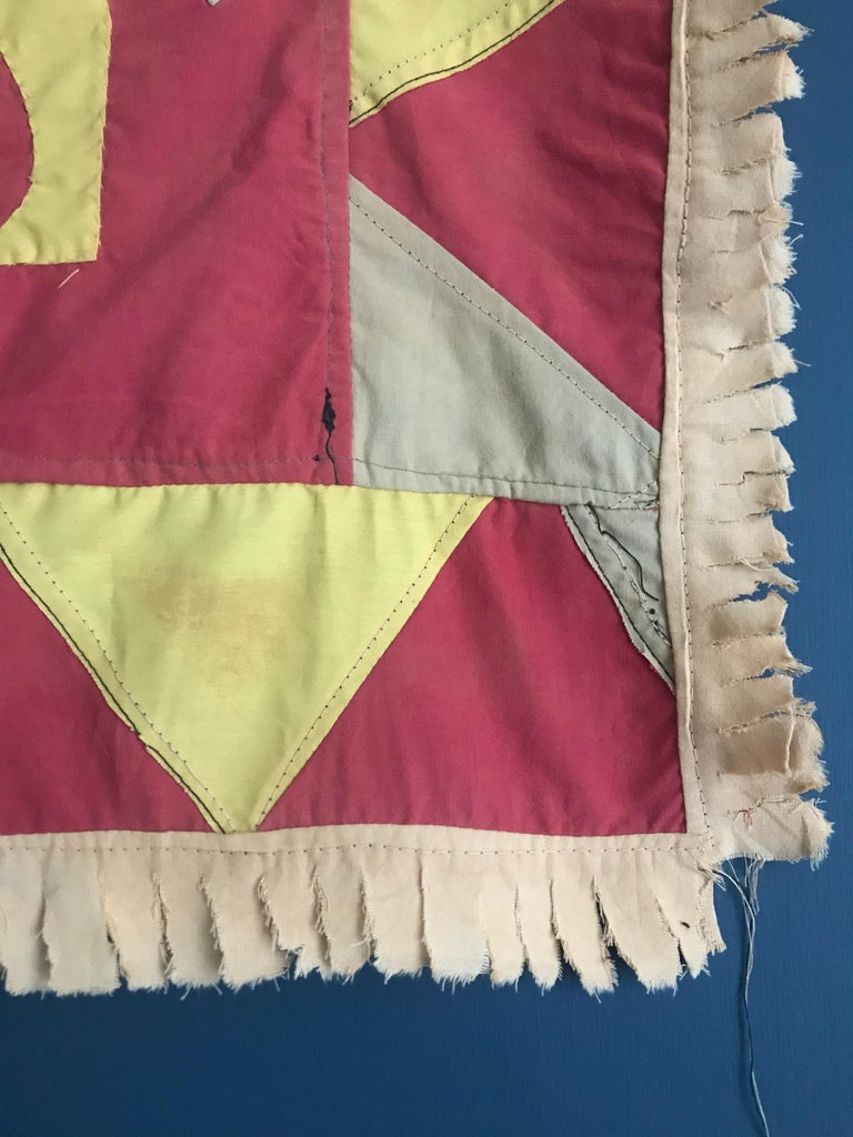 Vintage Asafo Flag in Cotton Appliqué Patterns, Ghana, 1940s For Sale ...