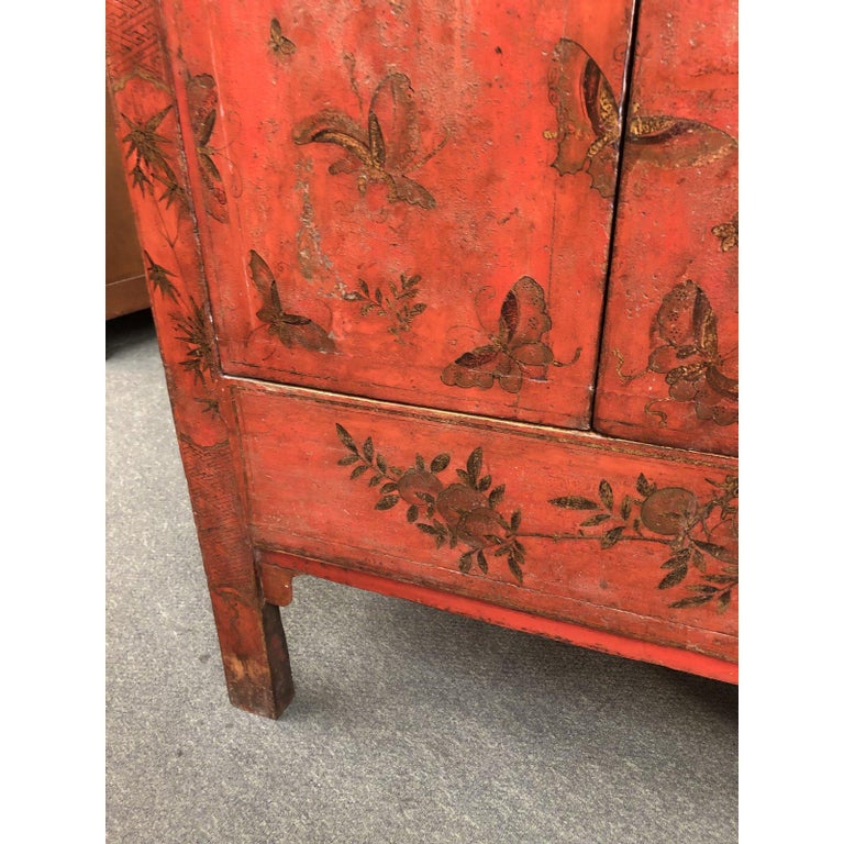 Vintage Asian Butterfly Cabinet For Sale at 1stDibs