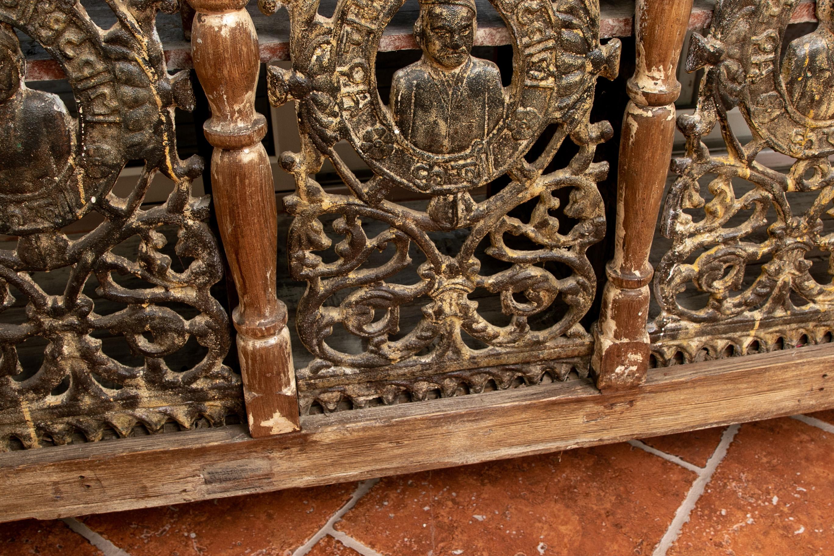 Vintage Asian Carved Bar or Counter with Inset Iron Panels at 1stDibs ...