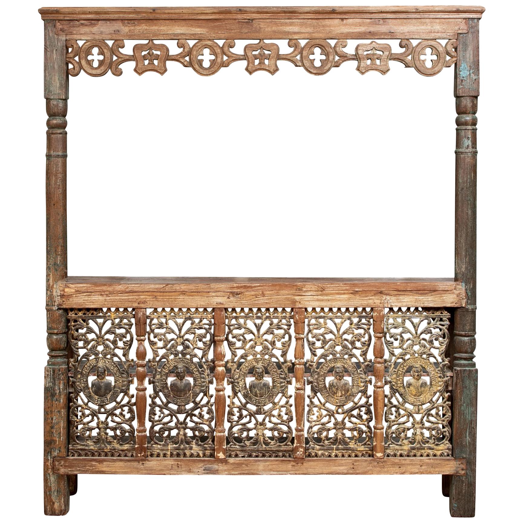 Vintage Asian Carved Bar or Counter with Inset Iron Panels at 1stDibs ...