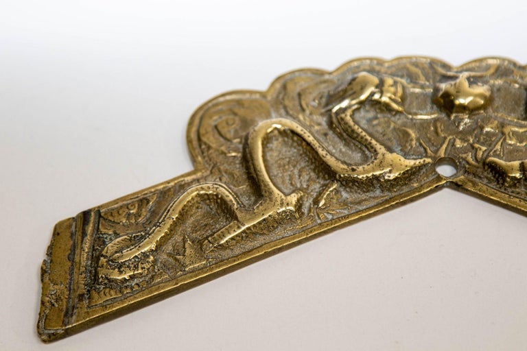 Vintage Asian Chinese Brass Prosperity Dragon Wall Hanging For Sale at ...