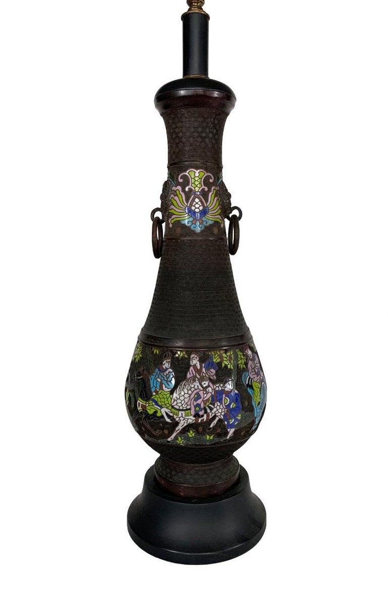 Vintage Asian Cloisonné Table Lamp For Sale at 1stDibs