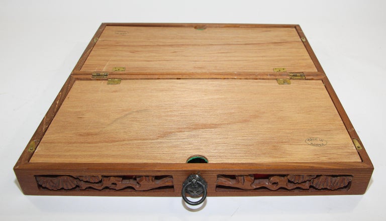 Vintage Asian Hand carved Chess Set in Box at 1stDibs | japanese chess ...