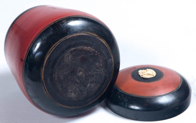 Vintage Asian Lacquerware Storage Jar, 20th Century at 1stDibs