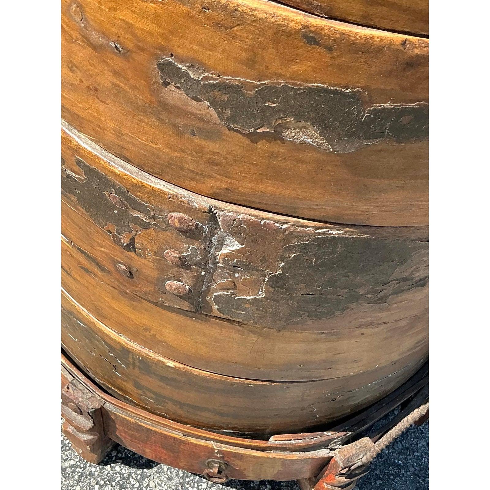 Vintage Asian Monumental Stacked Wedding Basket For Sale at 1stDibs