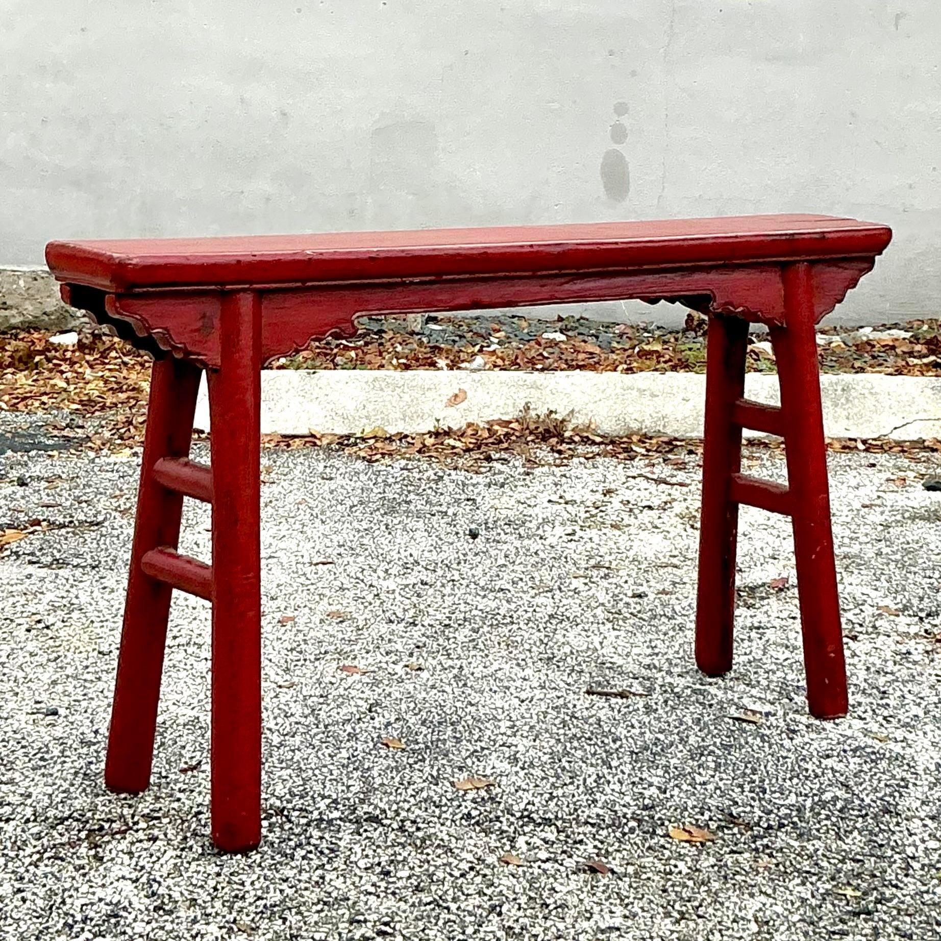 Vintage Asian Reclaimed Wood Altar Bench For Sale at 1stDibs