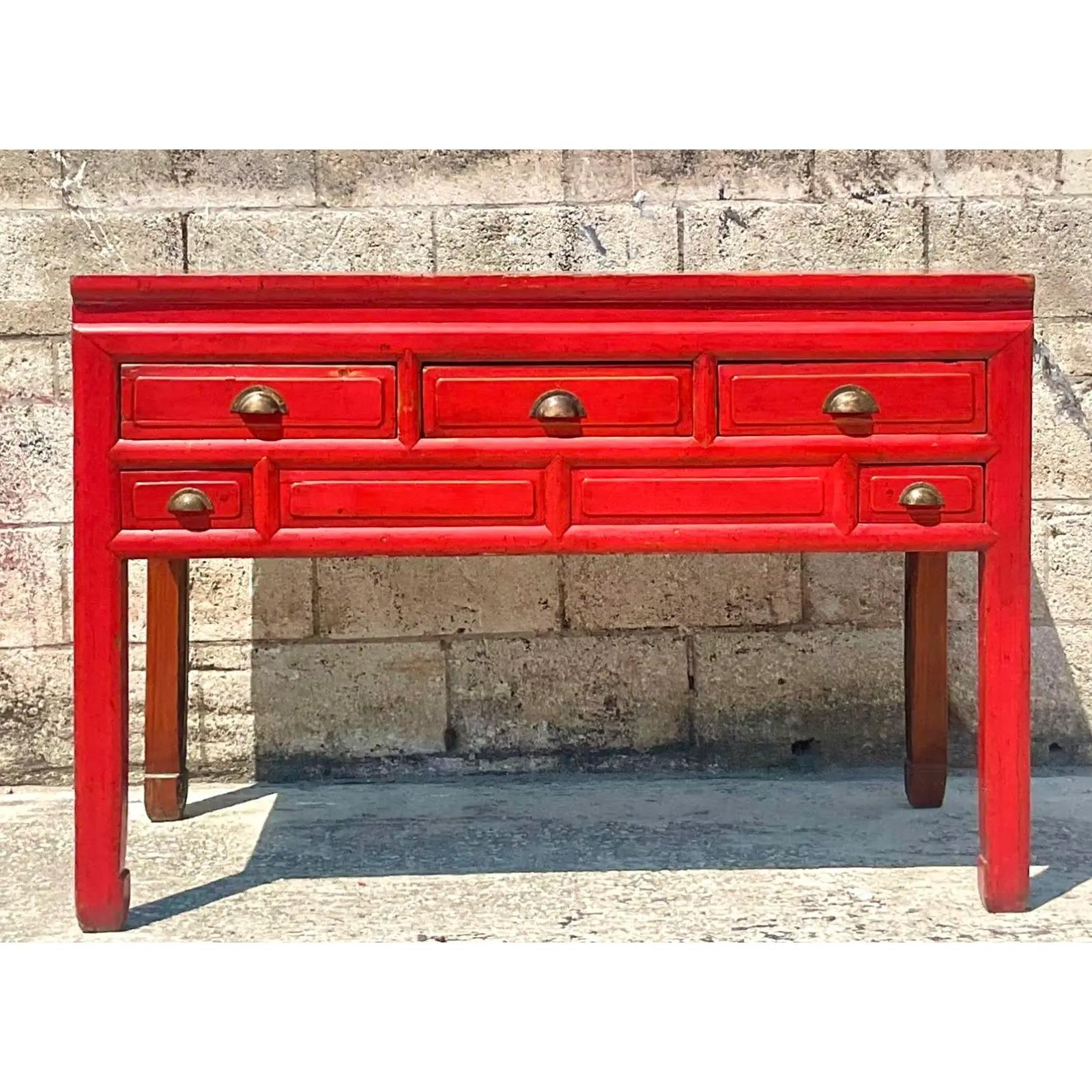 Vintage Asian Reclaimed Wood Lowboy For Sale at 1stDibs