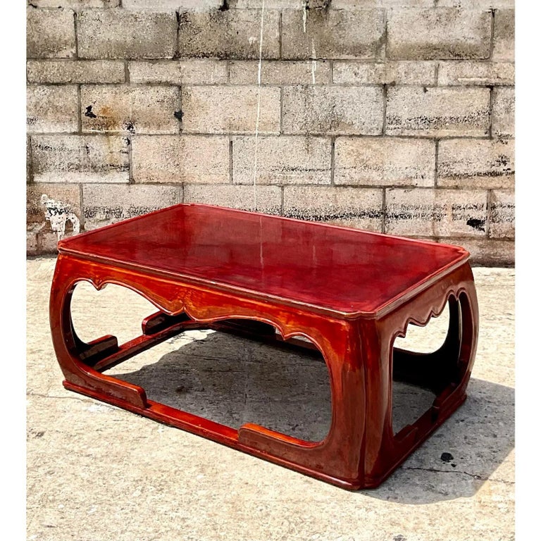 Vintage Asian Signed Rae Kasian Lacquered Ming Coffee Table For Sale at ...
