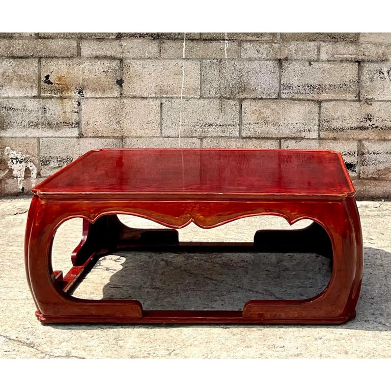 Vintage Asian Signed Rae Kasian Lacquered Ming Coffee Table For Sale at ...