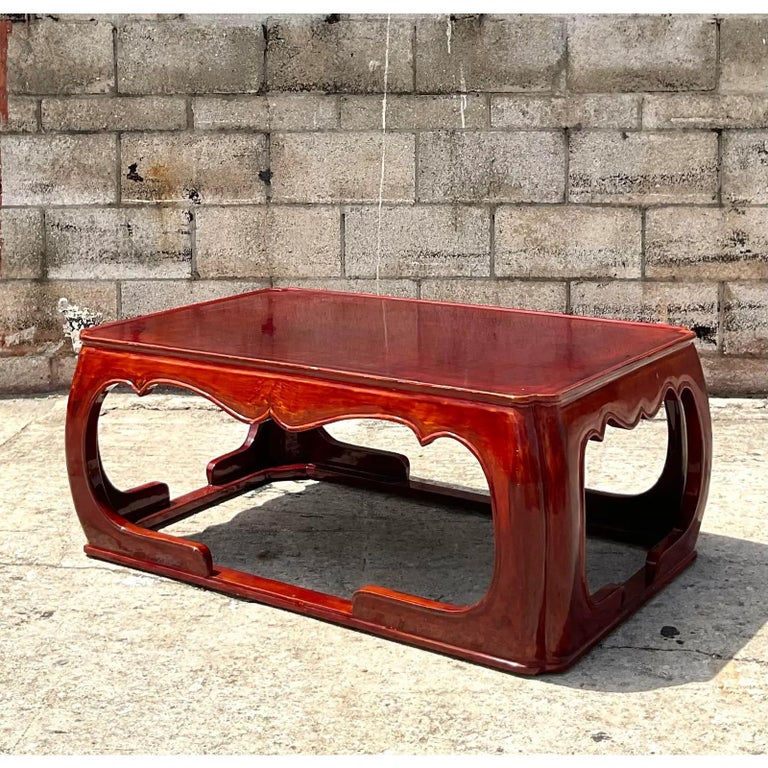 Vintage Asian Signed Rae Kasian Lacquered Ming Coffee Table For Sale at ...