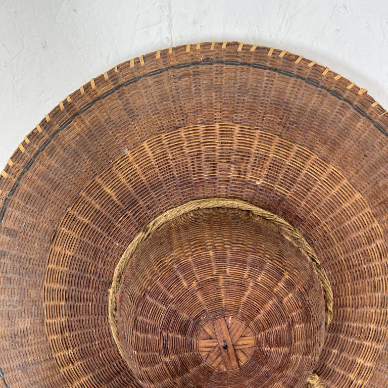 Vintage Asian Traditional Woven Douli Hat Conical Sun Shade Rain Guard ...