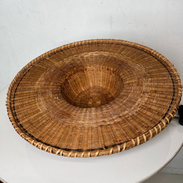 Vintage Asian Traditional Woven Douli Hat Conical Sun Shade Rain Guard ...