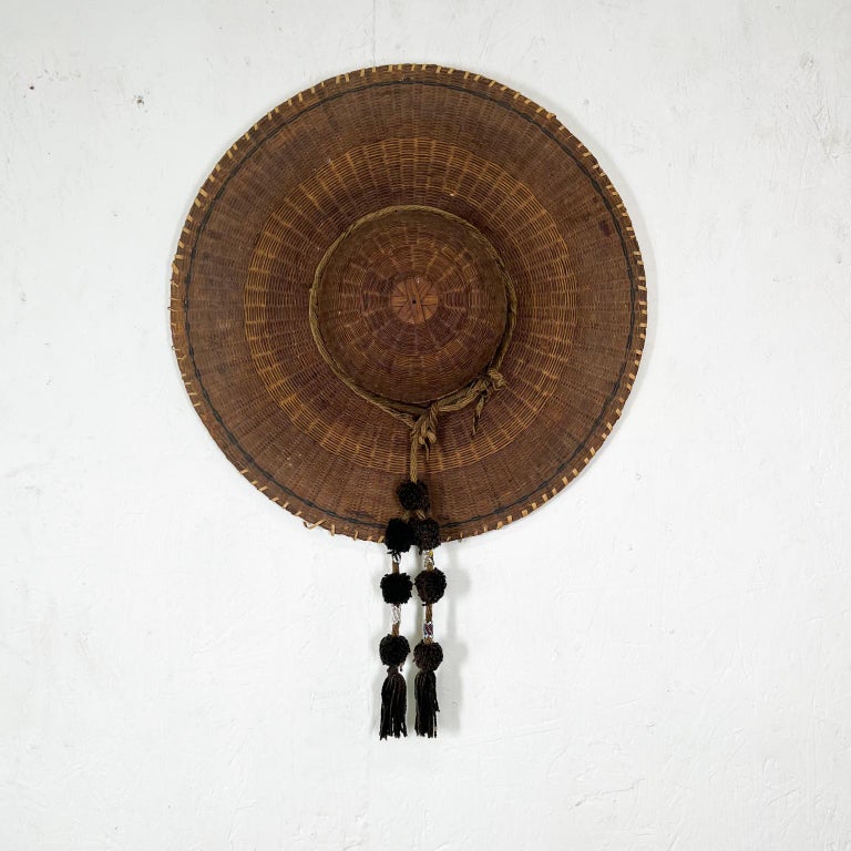 Vintage Asian Traditional Woven Douli Hat Conical Sun Shade Rain Guard ...