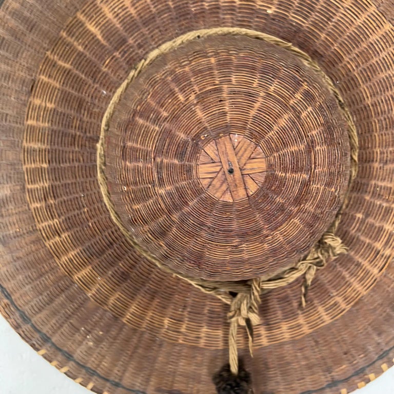 Vintage Asian Traditional Woven Douli Hat Conical Sun Shade Rain Guard ...