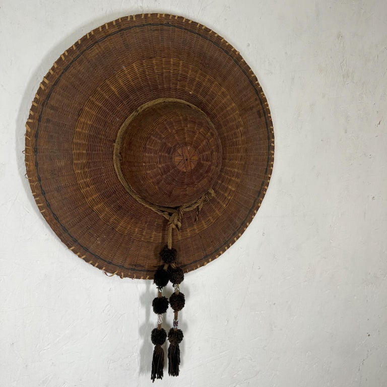Vintage Asian Traditional Woven Douli Hat Conical Sun Shade Rain Guard ...