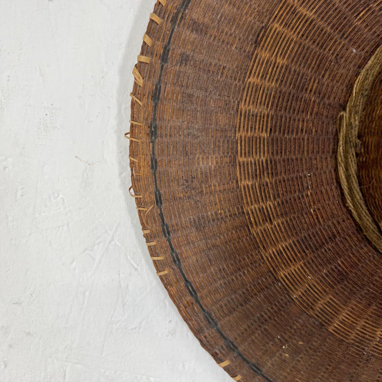 Vintage Asian Traditional Woven Douli Hat Conical Sun Shade Rain Guard ...