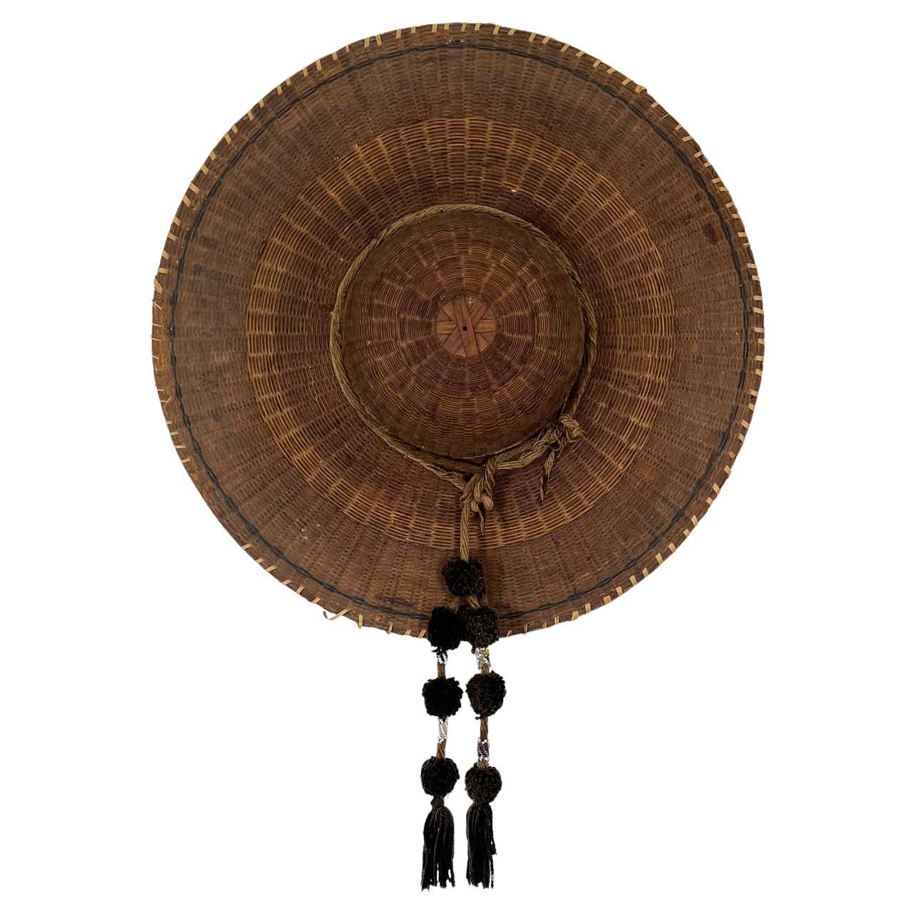 Antique Asian Rattan Hat, circa 1950 For Sale at 1stDibs