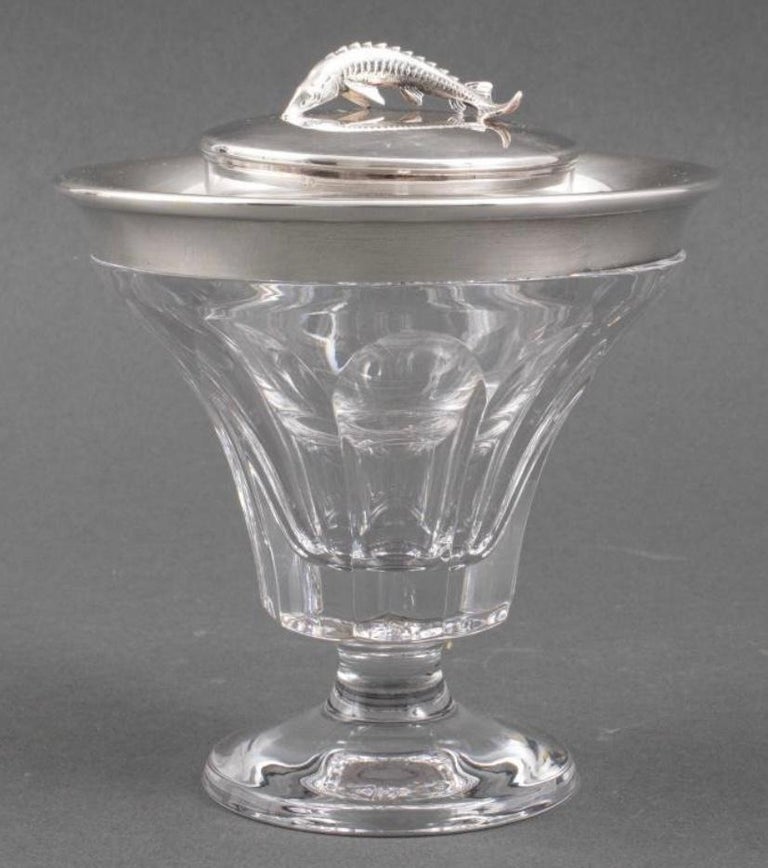 Vintage Asprey London Sterling Silver and Crystal Caviar Server ...