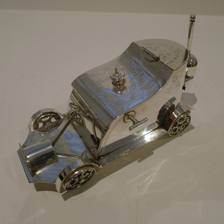 Vintage Asprey Silver Plated Car Tea Caddy, C.1950 For Sale at 1stDibs