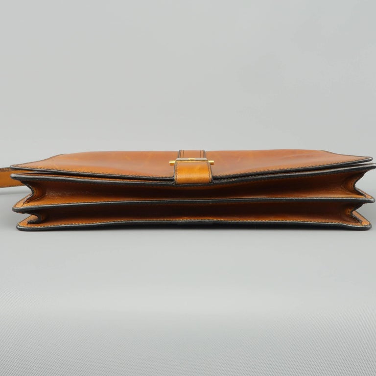 Vintage A.TESTONI Tan Leather Wristlet Clutch at 1stDibs | tan clutch ...