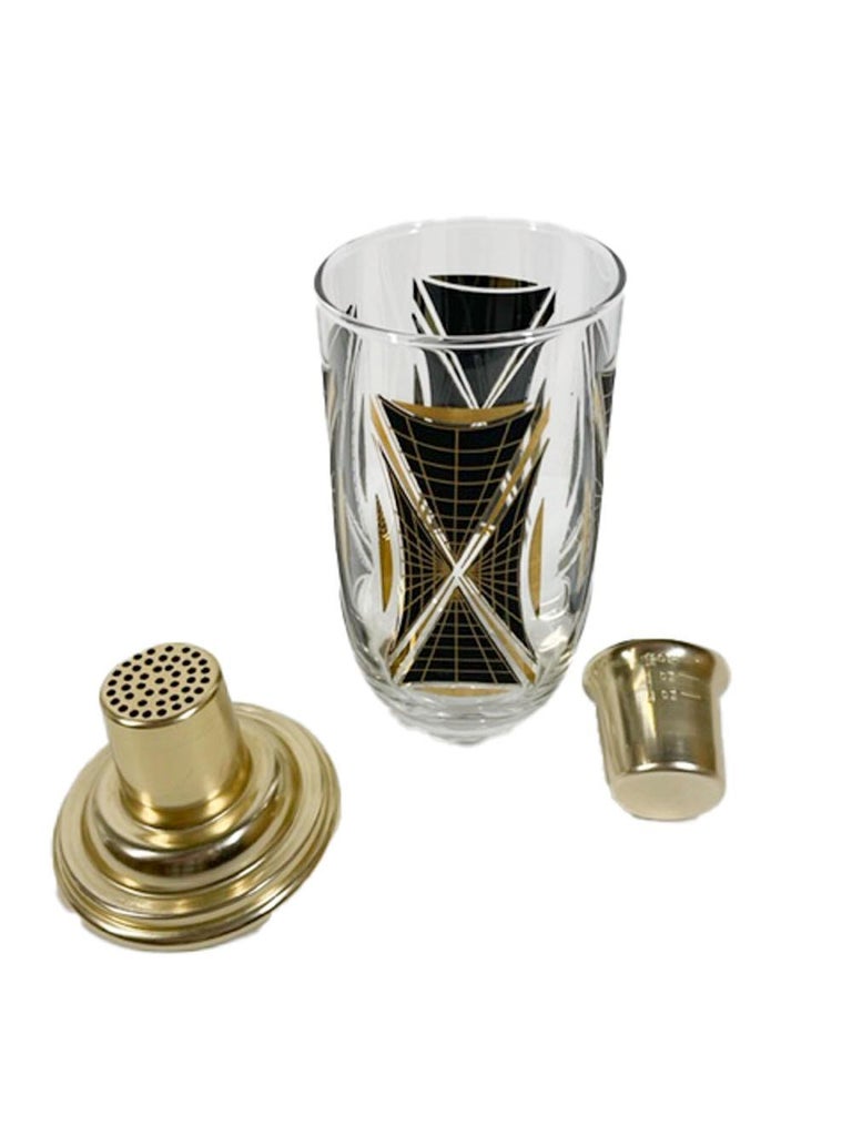 Vintage Atomic Period Cocktail Shaker with Black and Gold Decoration ...