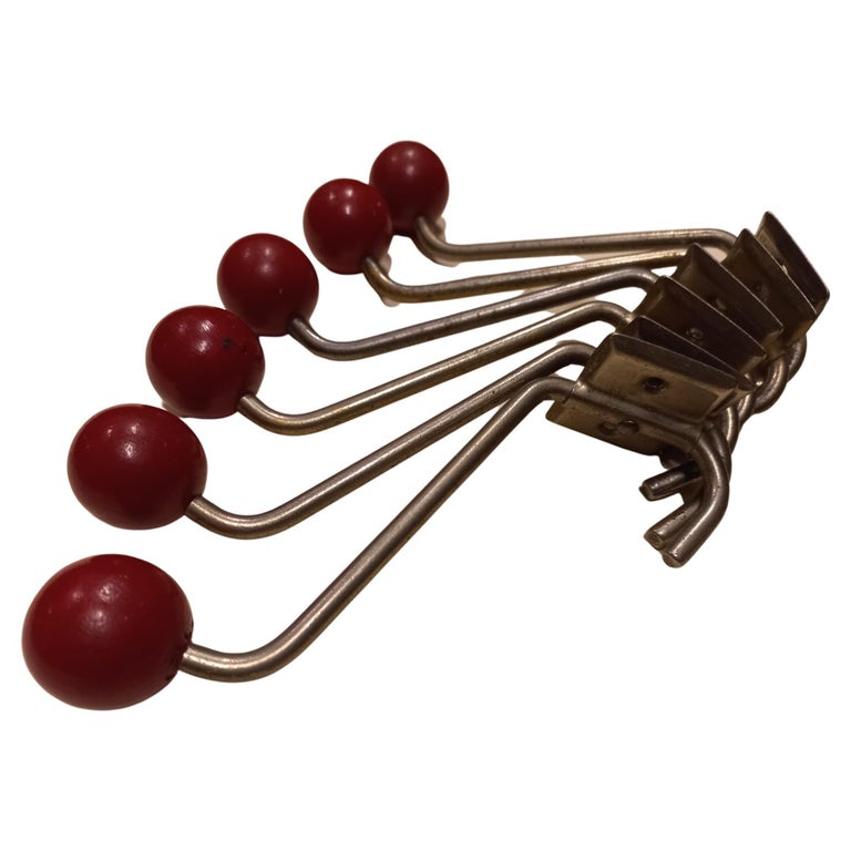 Vintage Atomic Wall Hooks Set with 6 Pieces For Sale at 1stDibs