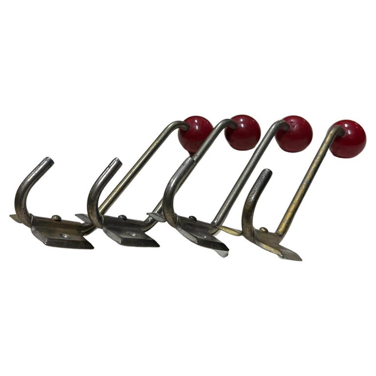 Vintage Atomic Wall Hooks Set with 6 Pieces For Sale at 1stDibs