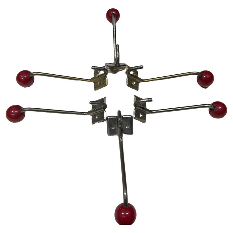 Vintage Atomic Wall Hooks Set with 6 Pieces For Sale at 1stDibs